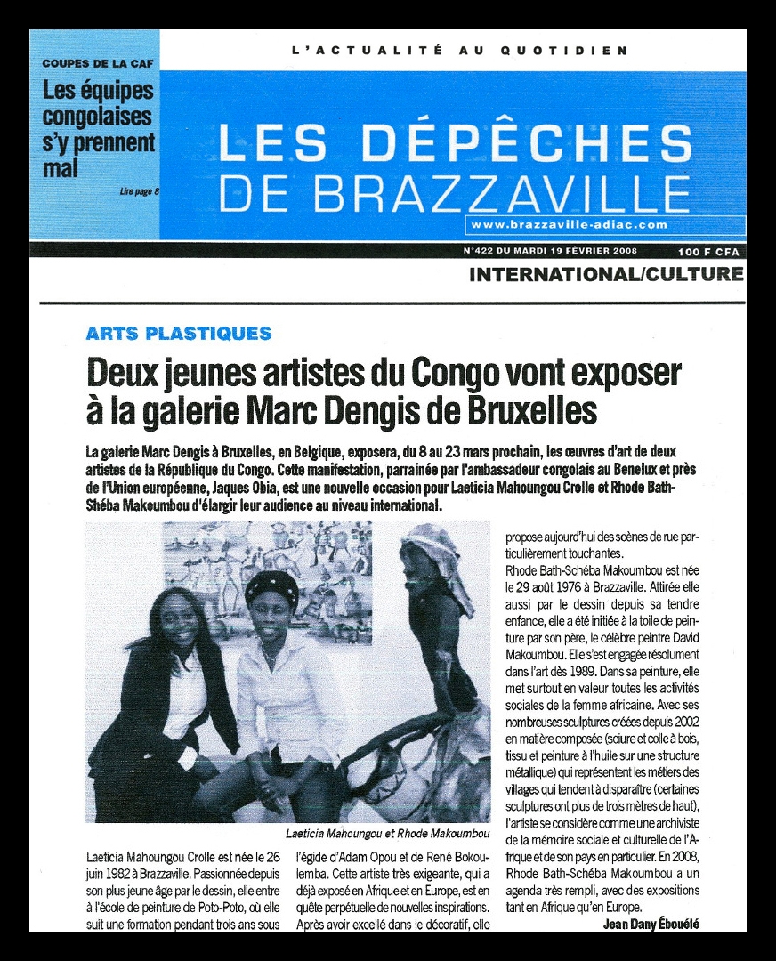 Journal Les Dépêches de Brazzaville : «Deux jeunes artistes du Congo ...